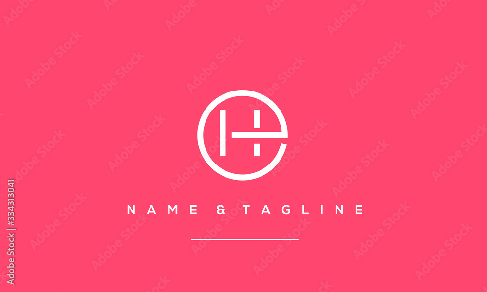 Alphabet letter icon logo EH or HE Stock Vector | Adobe Stock