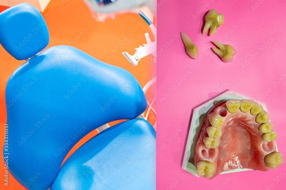 Exodontia. Treatment of teeth without pain. Dental concept. A dental ...