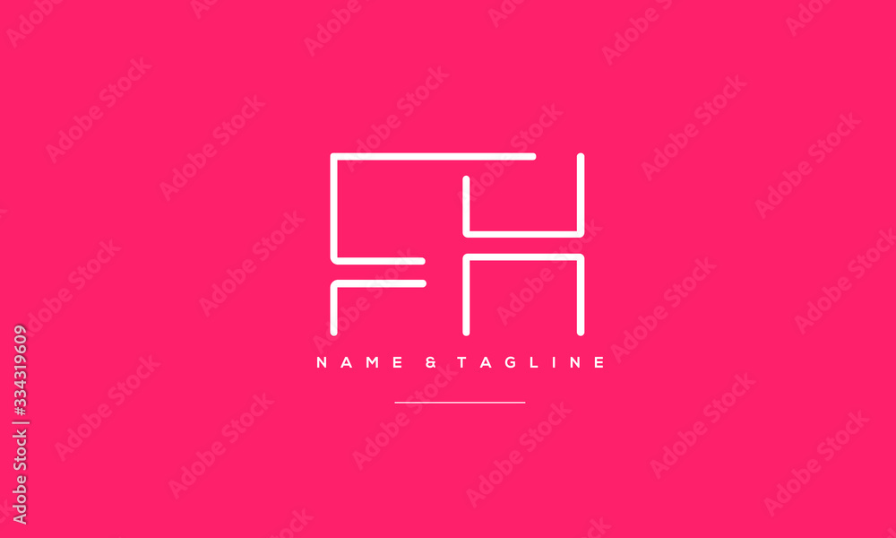 Alphabet letter icon logo FH Stock Vector | Adobe Stock