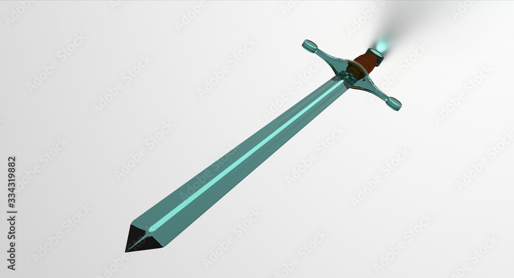 Realistic Diamond Sword Minecraft Stock Illustration | Adobe Stock