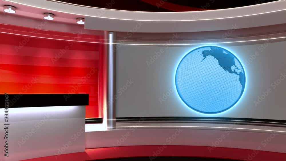 Tv Studio. News studio. Studio. Loop, Earth, Globe. The perfect ...