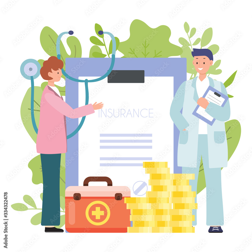 Health insurance vector illustration. Medical healthcare protect life ...