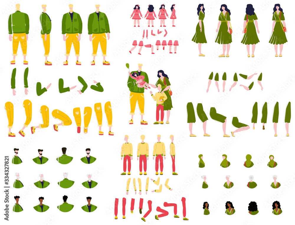 Constructor animation kit family set creation kit with parents ...