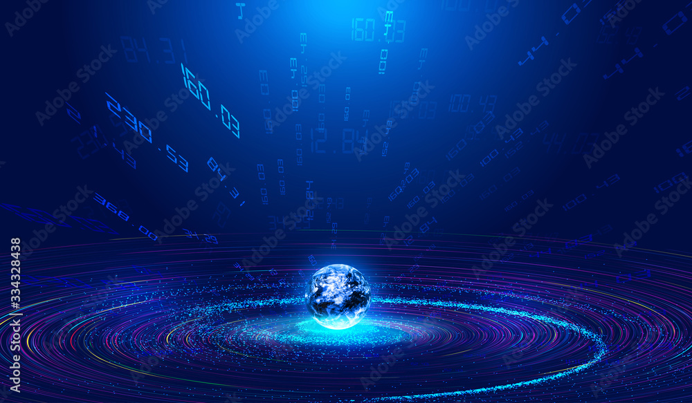 3D digital earth and cosmic vortex of particle flow create internet ...