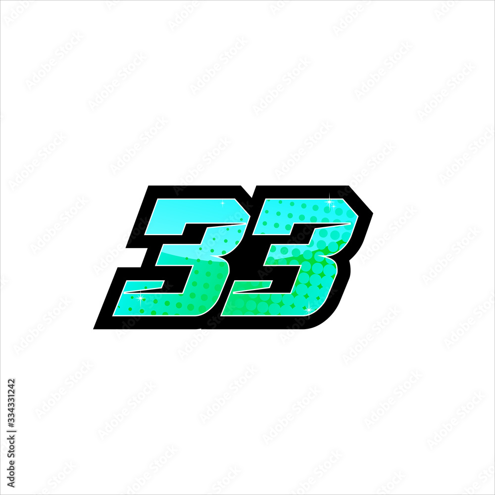 Vector Racing number 33, start racing number, sport race number with ...