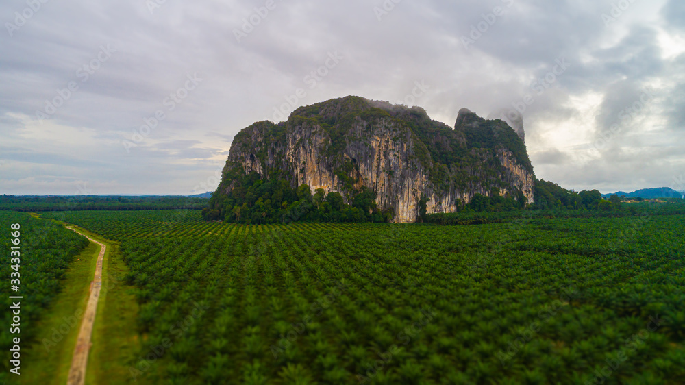 Fotografia do Stock: Aerial view over the landscape at the rock of Gua ...