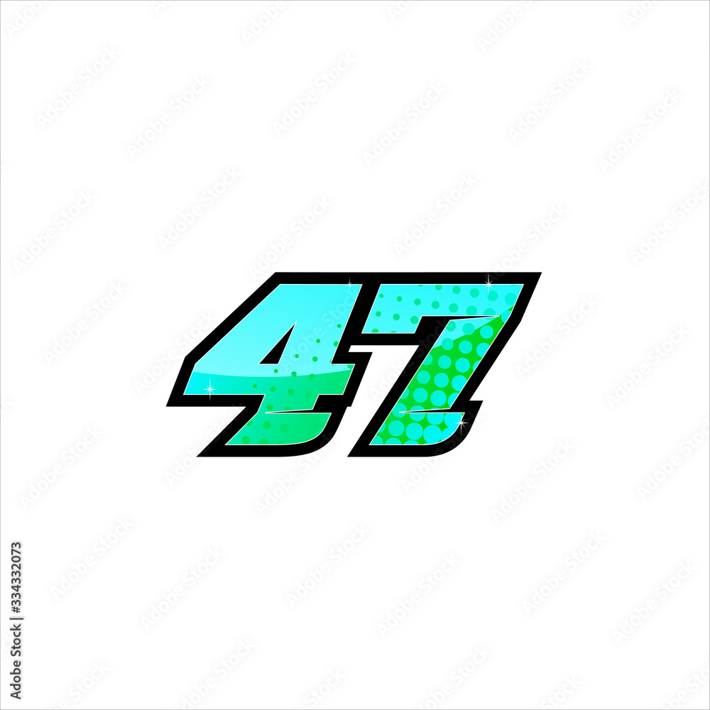Vector Racing number 47, start racing number, sport race number with ...