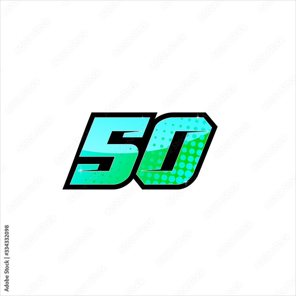 Vector Racing number 50, start racing number, sport race number with ...