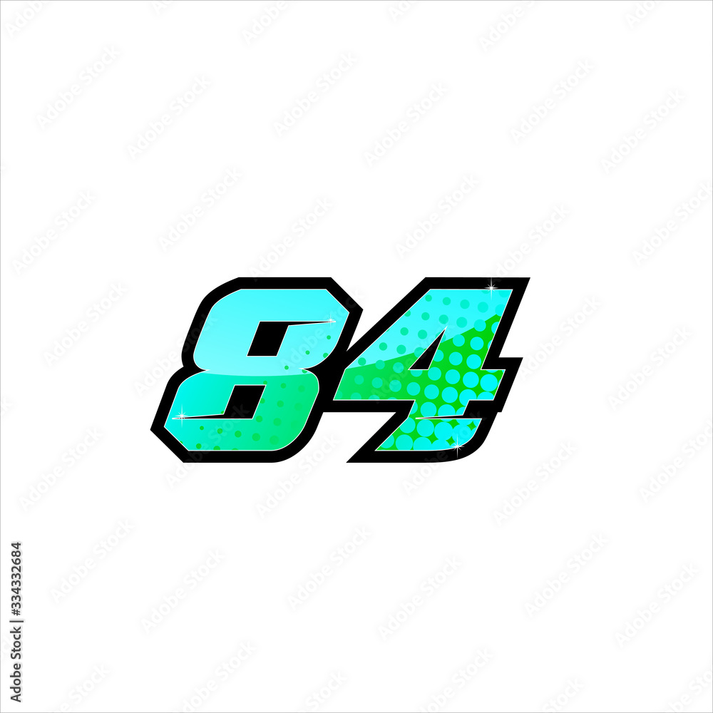Vector Racing number 84, start racing number, sport race number with ...