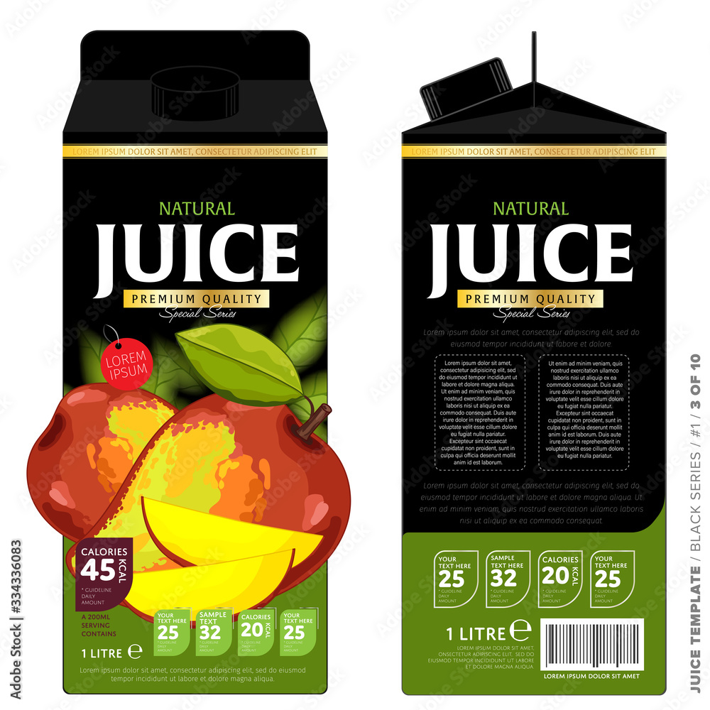 Template Packaging Design Mango Juice. Concept design of Fruit Juice ...