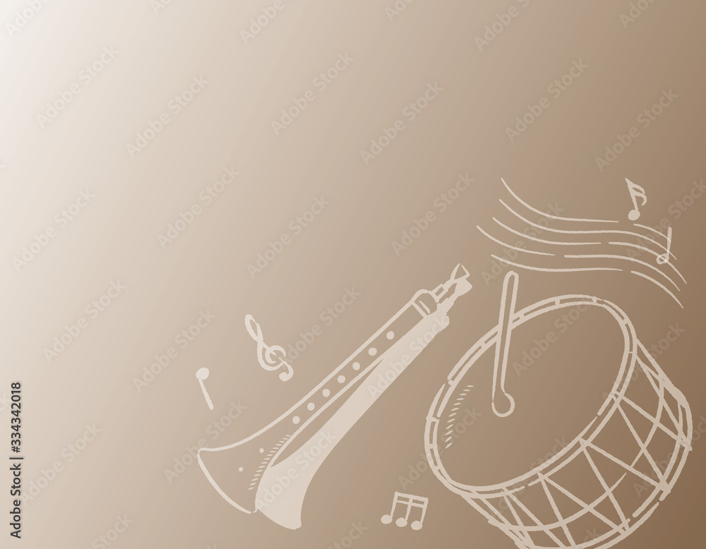 Music themed background with Arabic instruments. Stock Vector | Adobe Stock