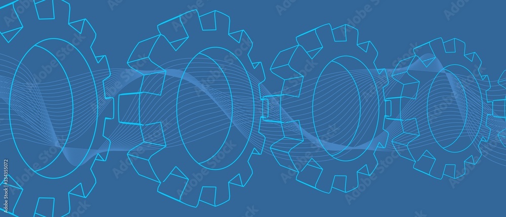 Mechanism of Gears. Concept of Industrial Design. Modern Brochure ...