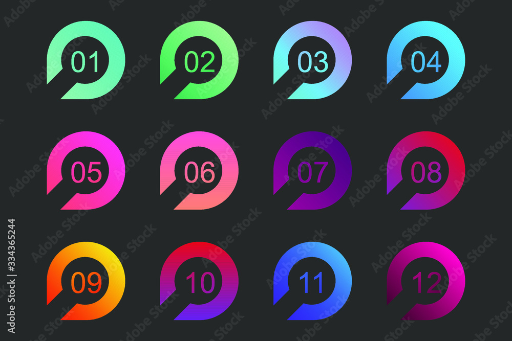 Super set arrow bullet point triangle flags on white background ...