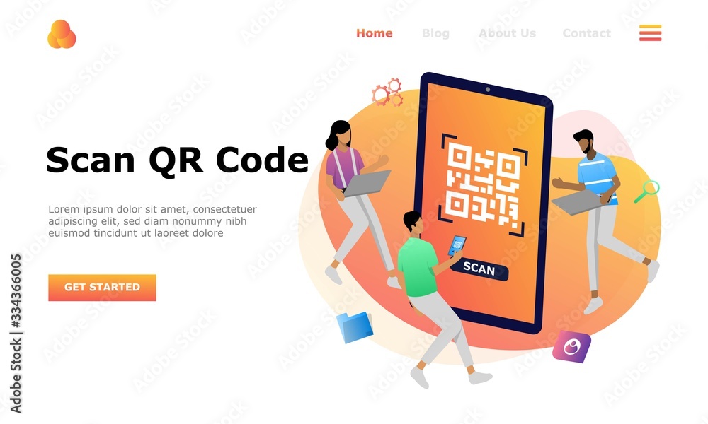 QR Code Scanning Vector Illustration Concept, Suitable for web landing ...