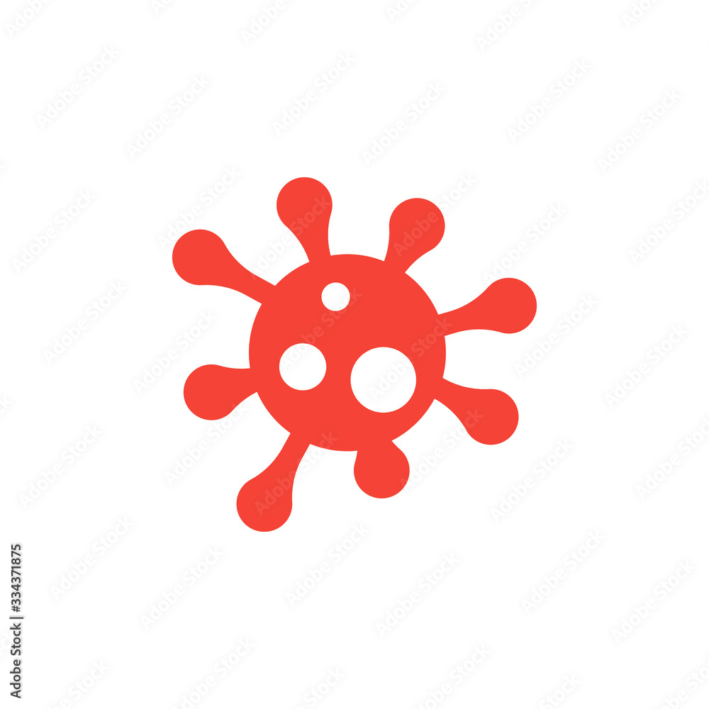 Vector virus, bacteria cell icon. Infection pandemic warning vector ...