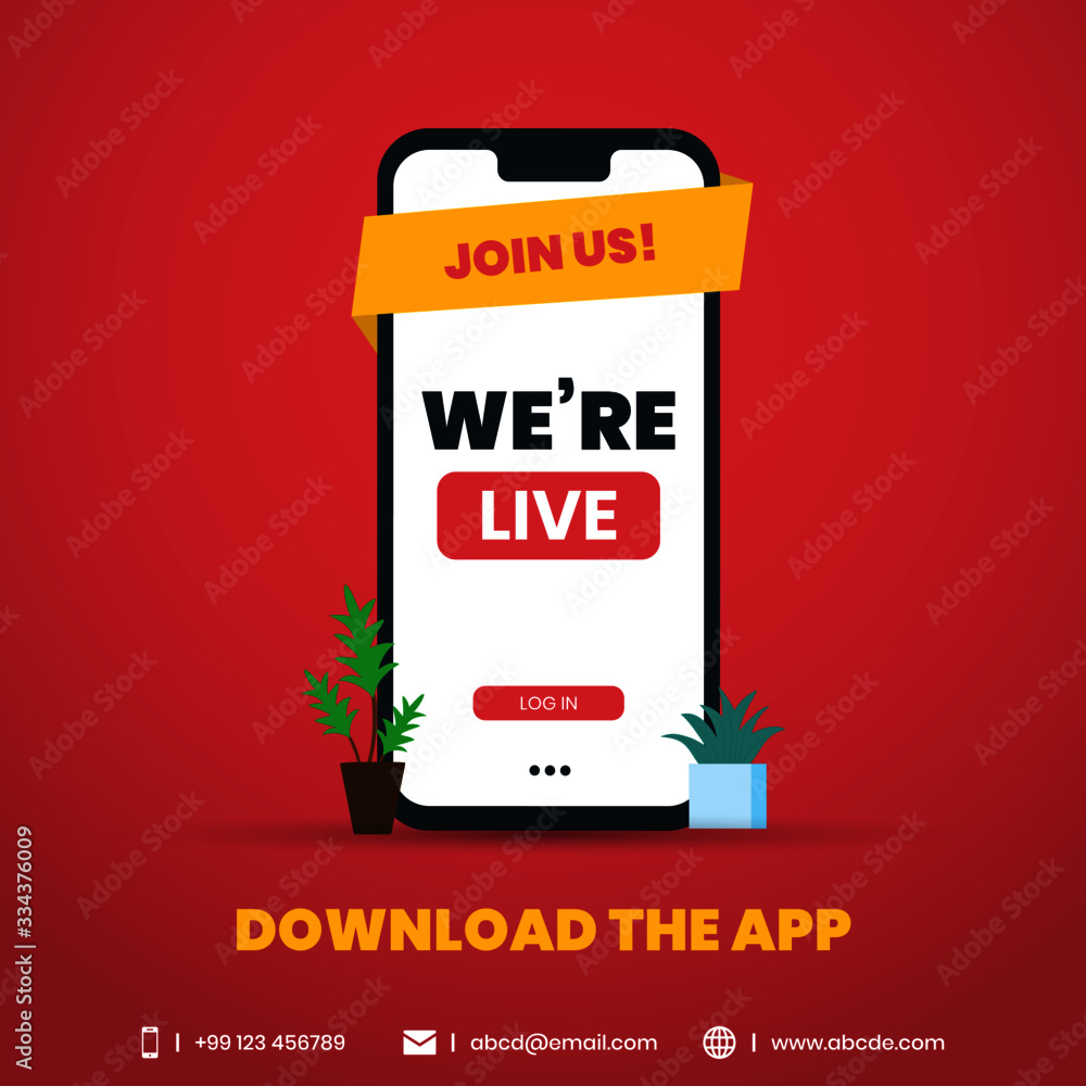 We are live. Mobile application launch inviting people to Join Us and ...