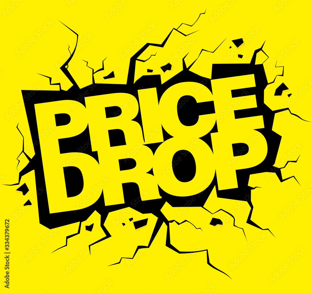 Price drop vector banner, lettering design Stock Vector | Adobe Stock