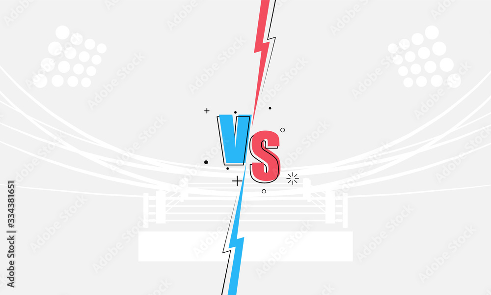 Boxing ring arena field with stadium letters for sports and fight Vs ...
