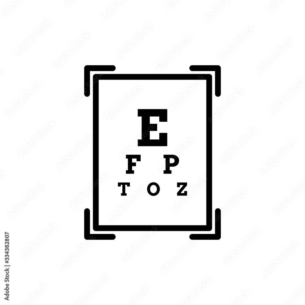 Eye test chart line art icon, Outline, linear vector Stock Vector ...