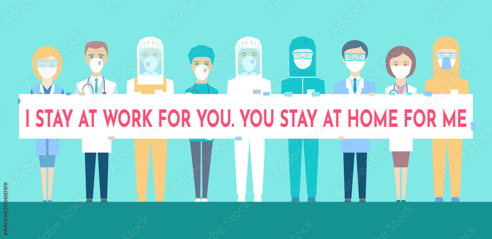 Coronavirus Covid-19 awareness campaign for social media with doctors ...