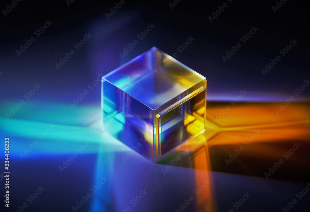dispersion of artificial light, dichroic reflective square cube ...