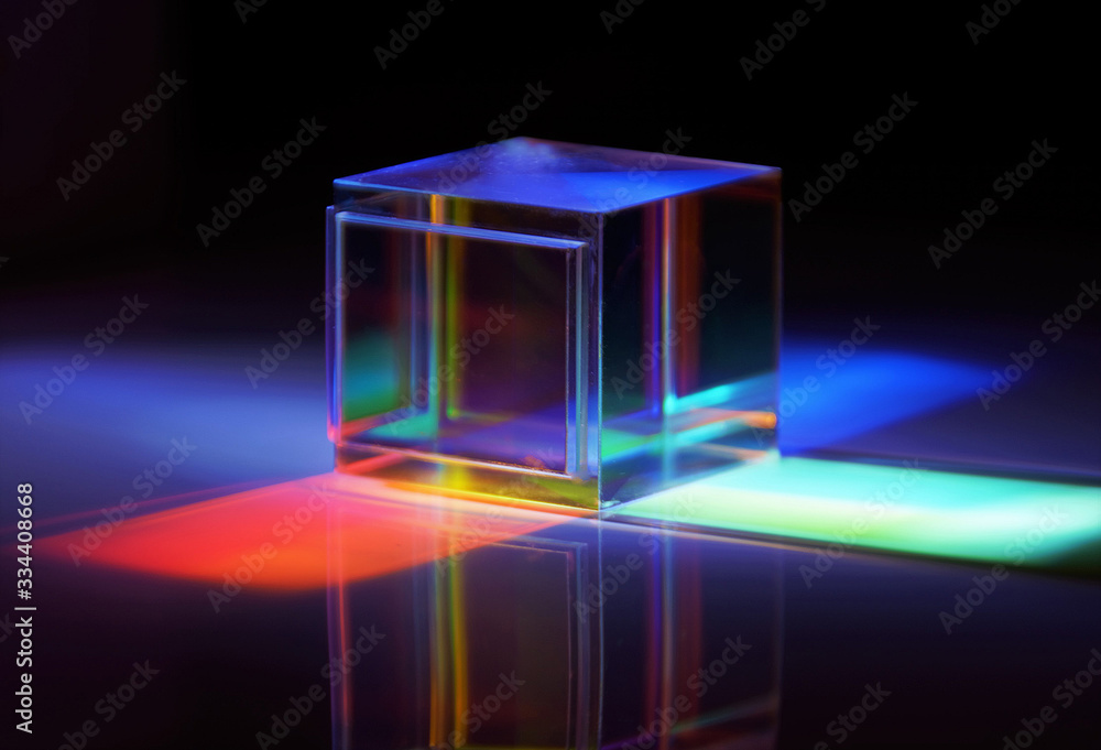 dispersion of artificial light, dichroic reflective square cube ...
