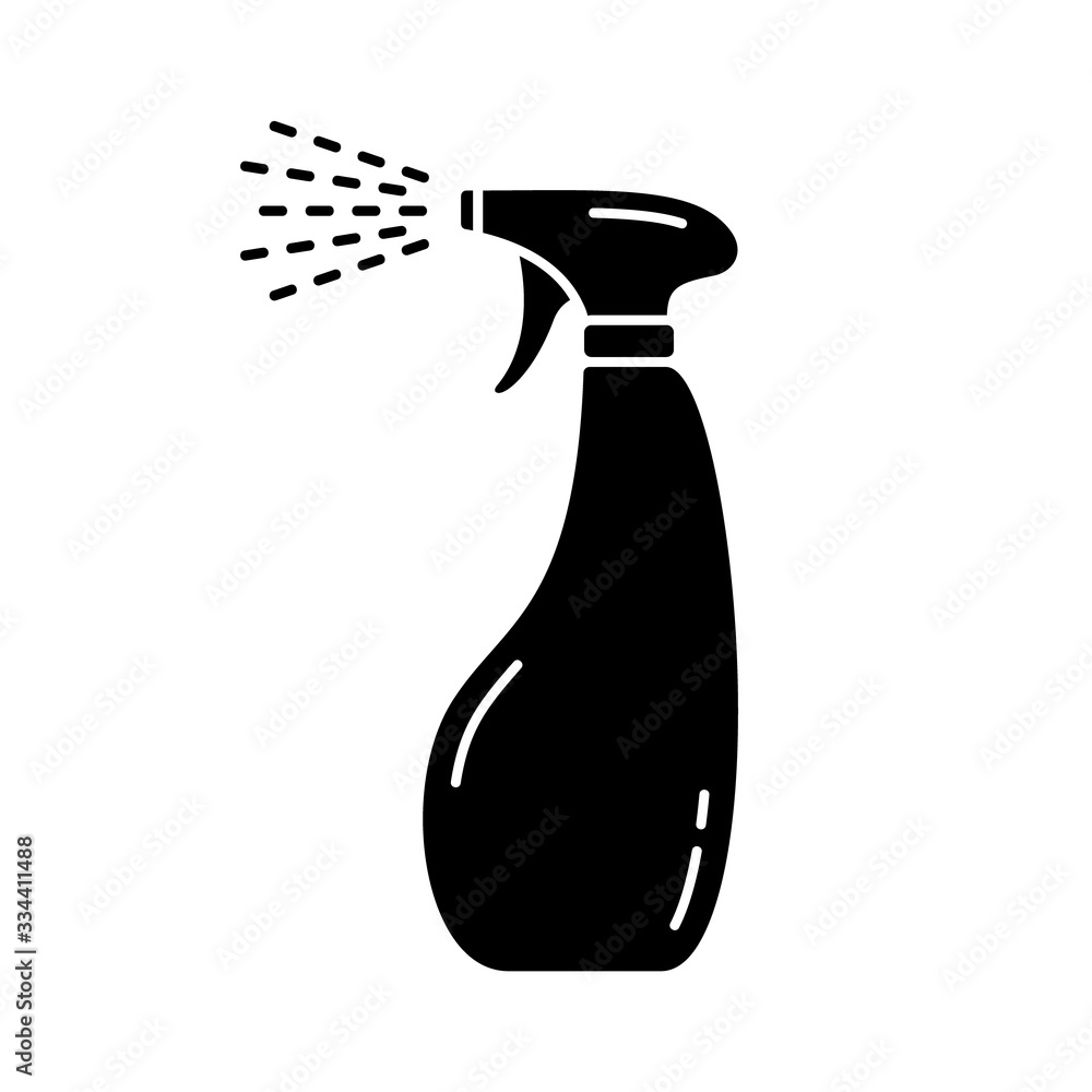 Silhouette Pulverizer vial. Outline icon of hand-shaped figured bottle ...