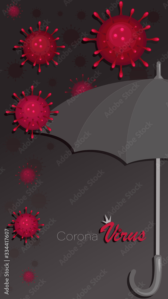 Umbrella. Viral protection. Covid-19. Coronavirus background ...
