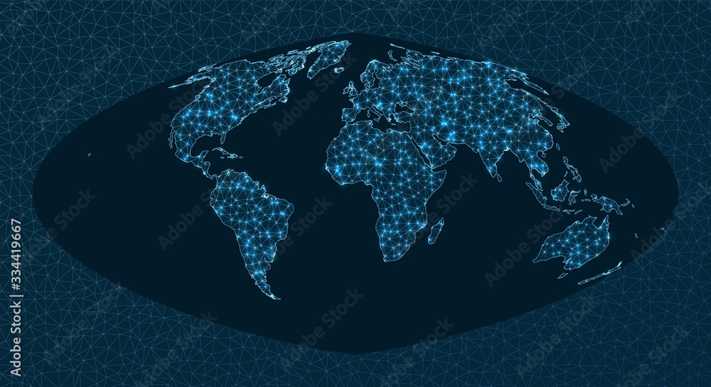 Network map of the world. Boggs projection. World Network. Cool ...