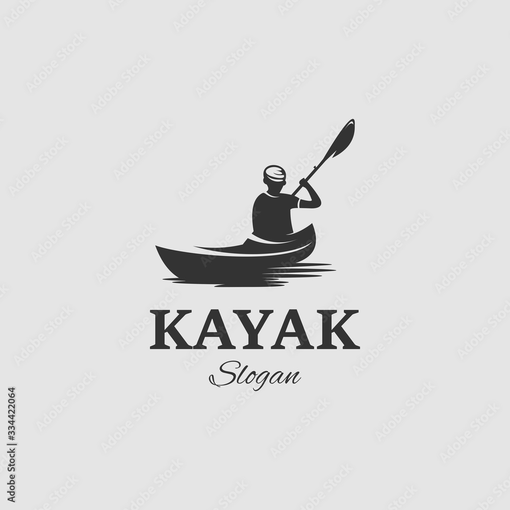 Rowing logo of the boat. Vector emblem of rowing crew with paddles ...