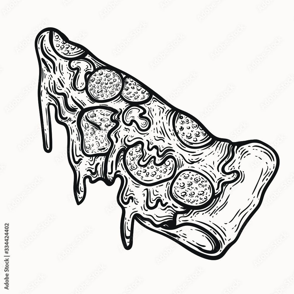 Pizza isolated vector illustration clip art graphic design element ...