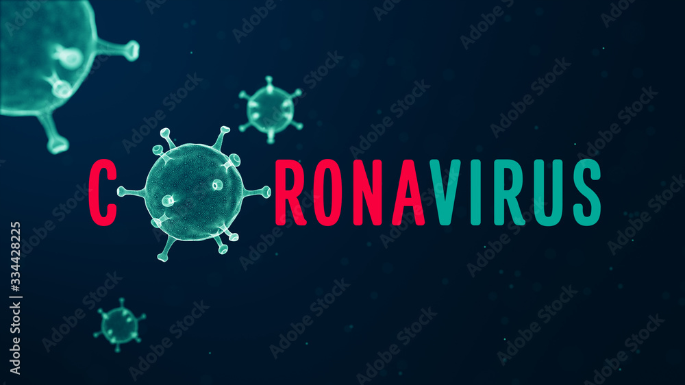 Virus cells flowing viral disease outbreak concept. Microscopic view of ...