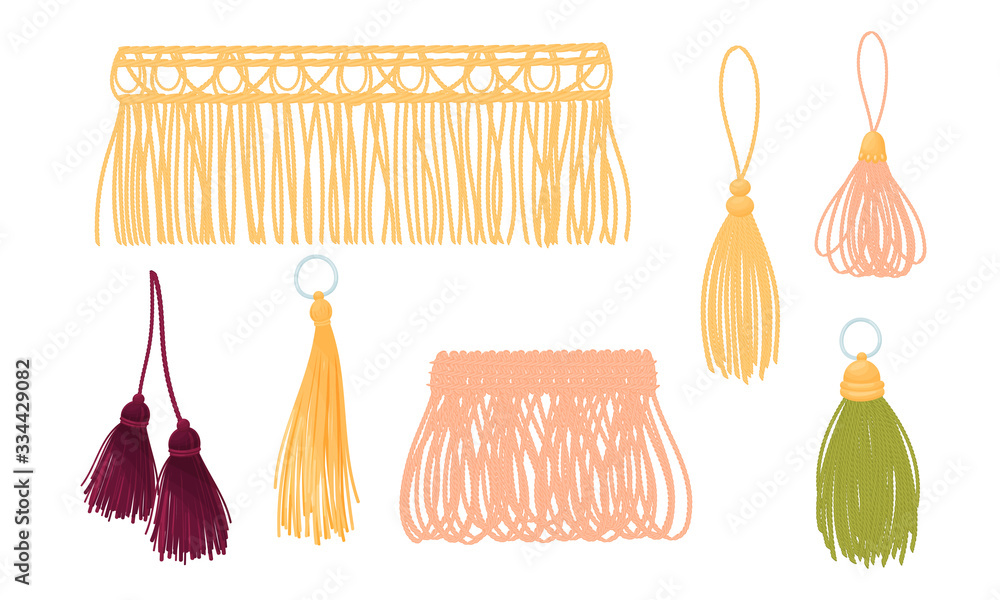 Ornamental Tassels for Clothing Decoration Isolated on White Background ...