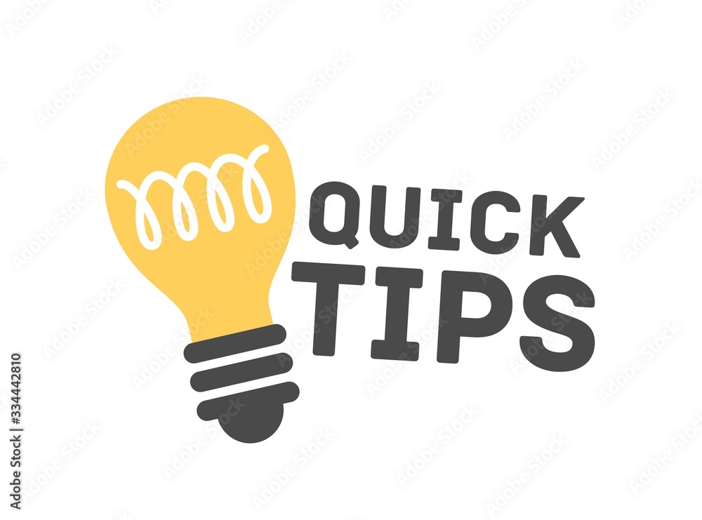 Cartoon quick tip badge isolated on white background Stock Vector ...