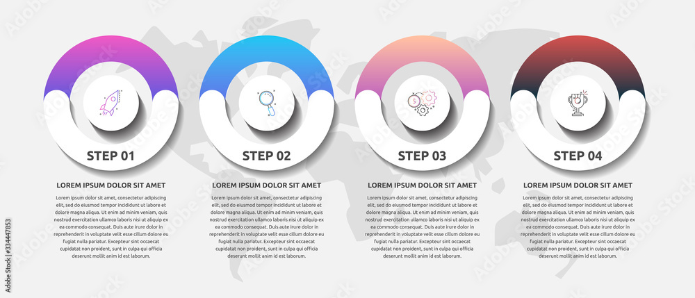 Vector template circle infographics. Business concept with 4 options ...