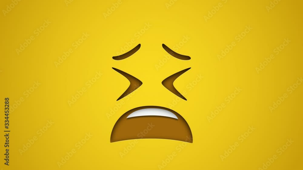 Animated colorful looping tired face emoji background for apps or ad ...