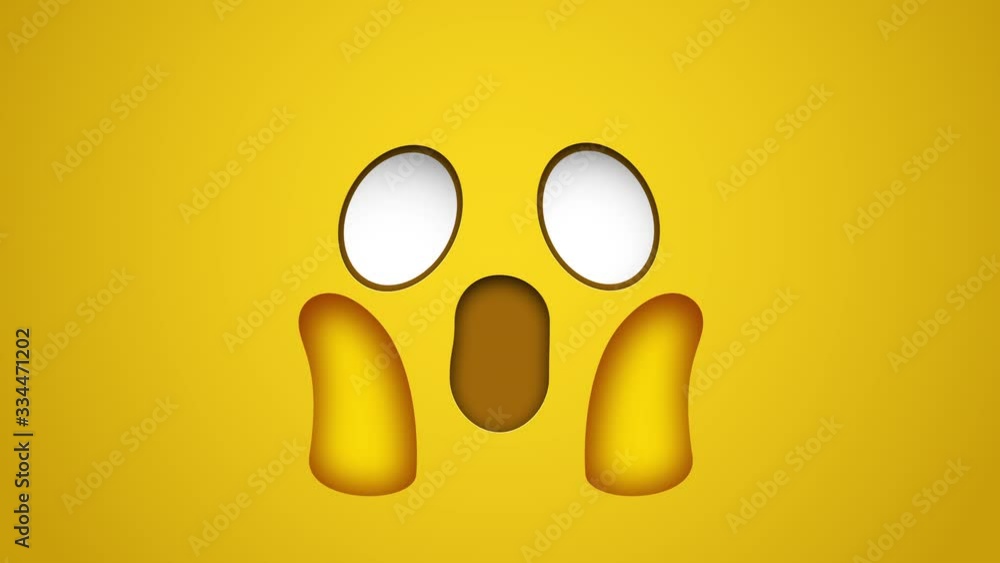 Animated colorful looping face screaming in fear emoji background for ...