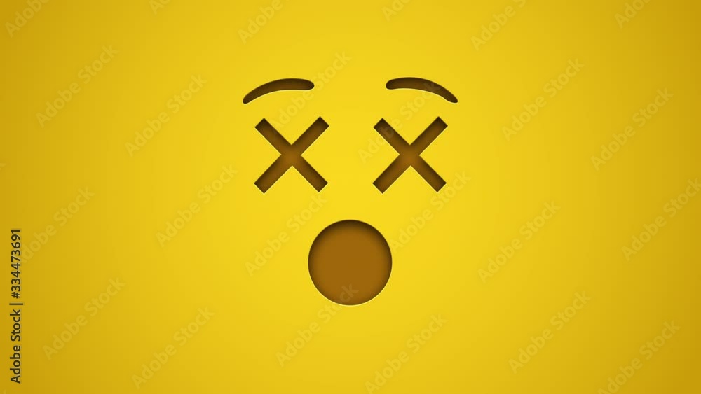 Animated colorful looping dizzy face emoji background for apps or ad ...