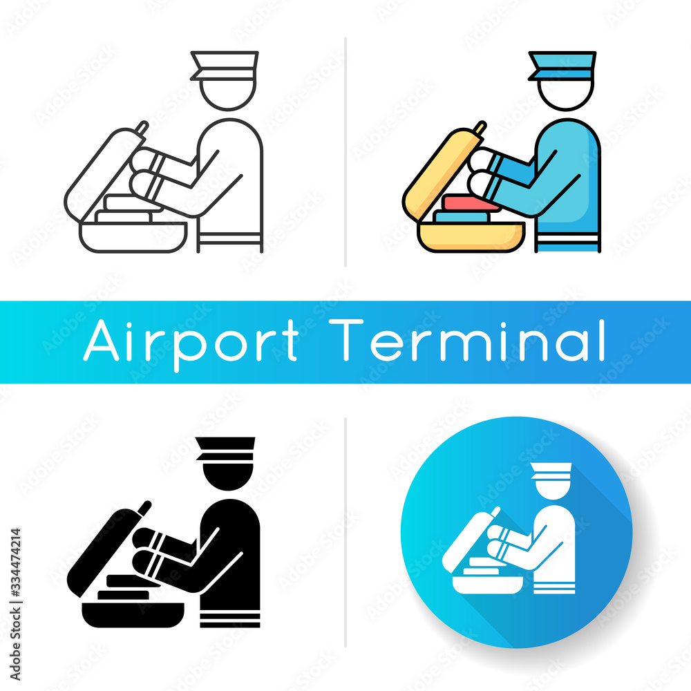 Security check luggage icon. Safe control for baggage. Passenger bag ...