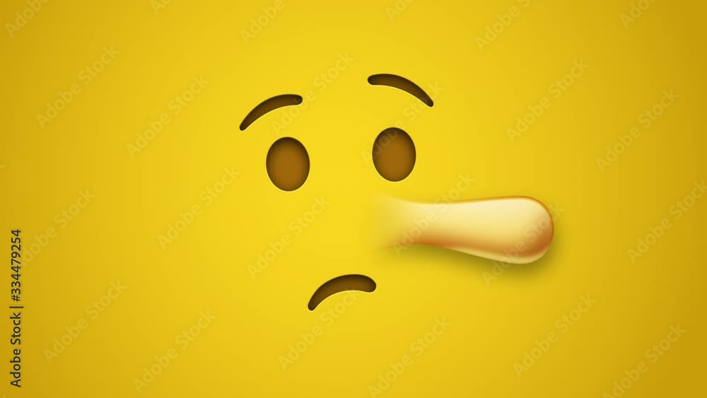 Animated colorful looping lying face emoji background for apps or ad ...