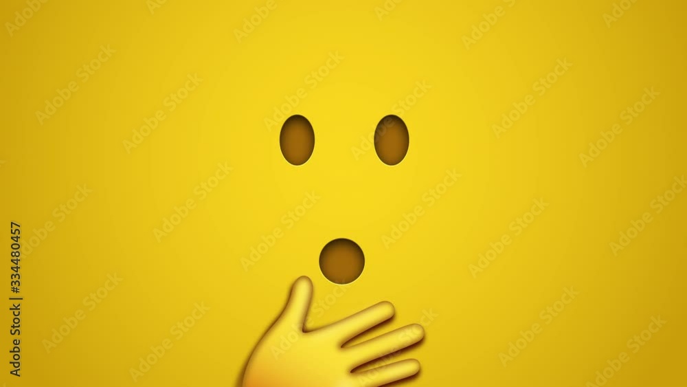 Animated colorful looping face with hand over his mouth emoji ...