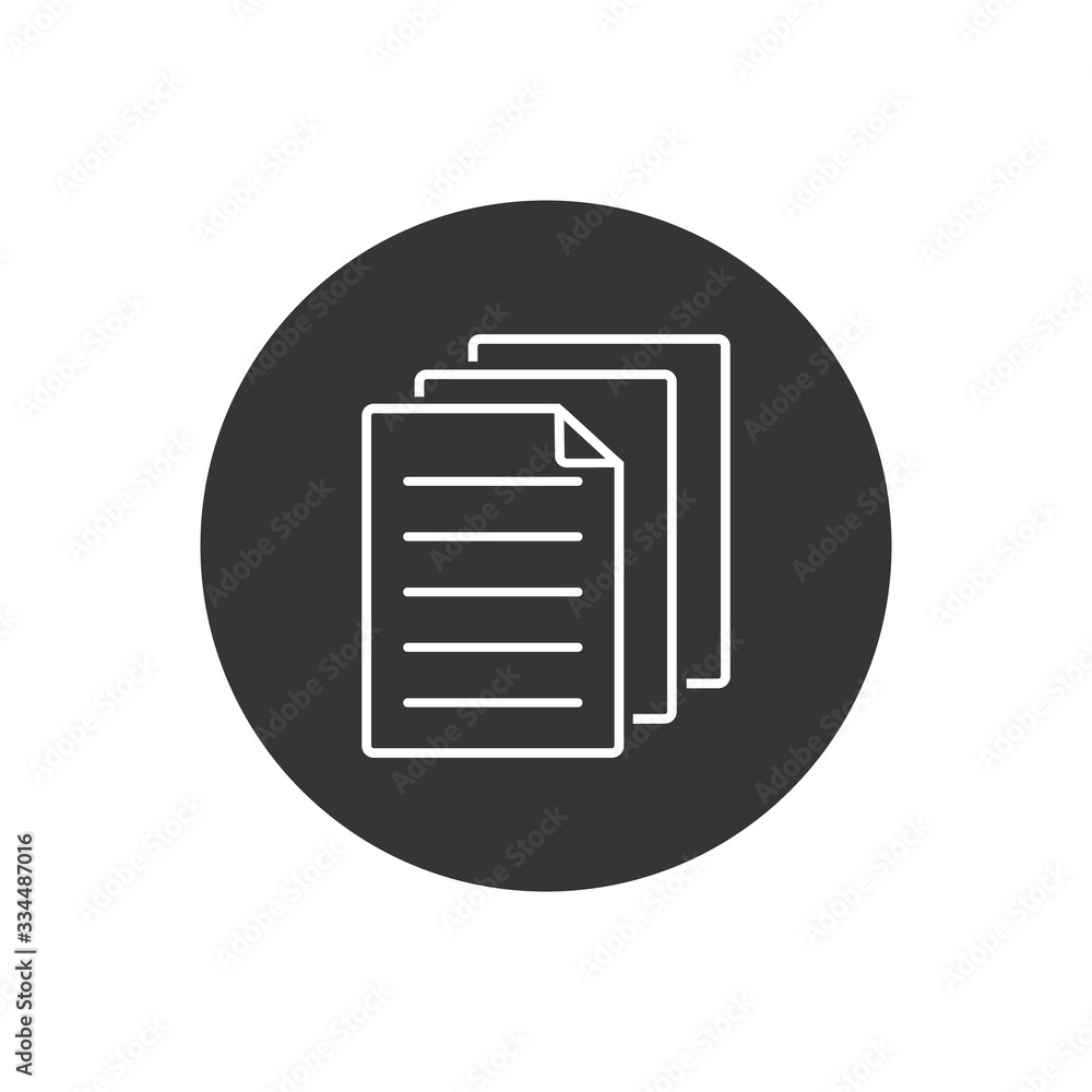 Bunch of notes or stack of documents line art vector icon for apps ...