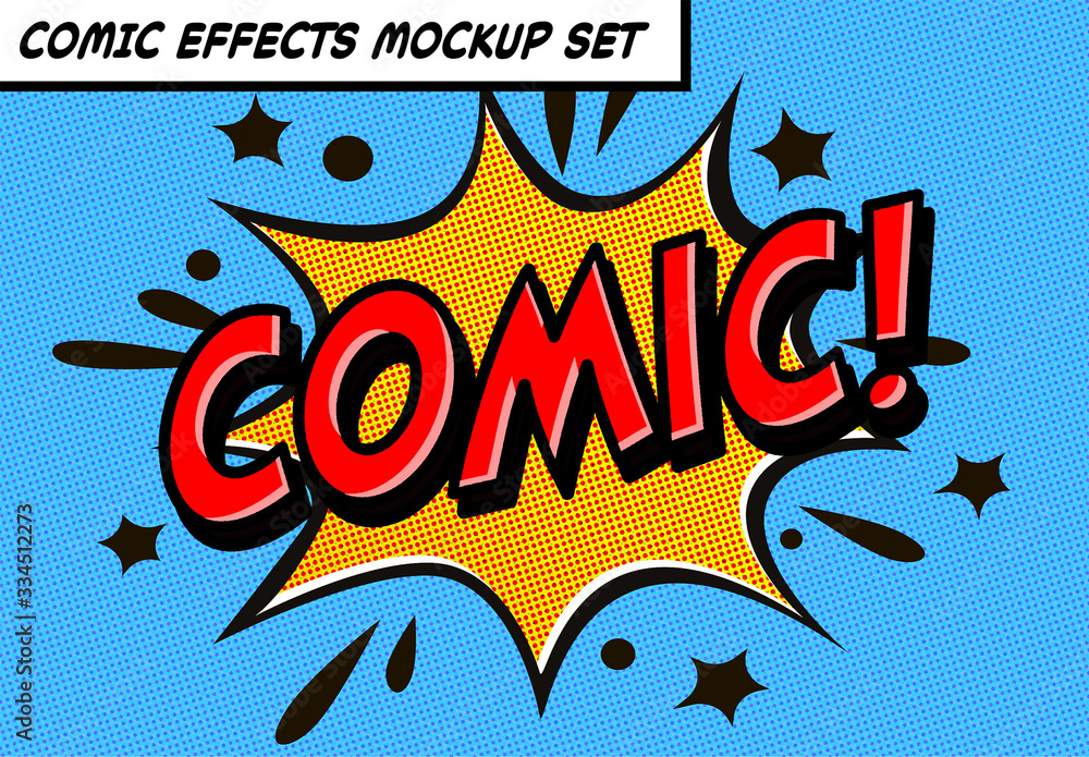 4 Retro Comic Text Effects Stock Template | Adobe Stock