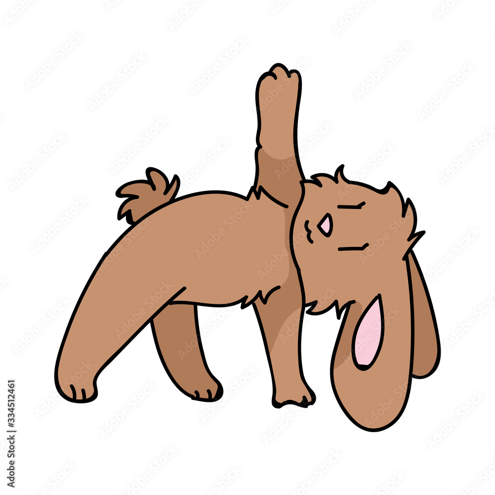 Cute hand drawn bunny doing yoga vector clipart. Adorable animal for ...