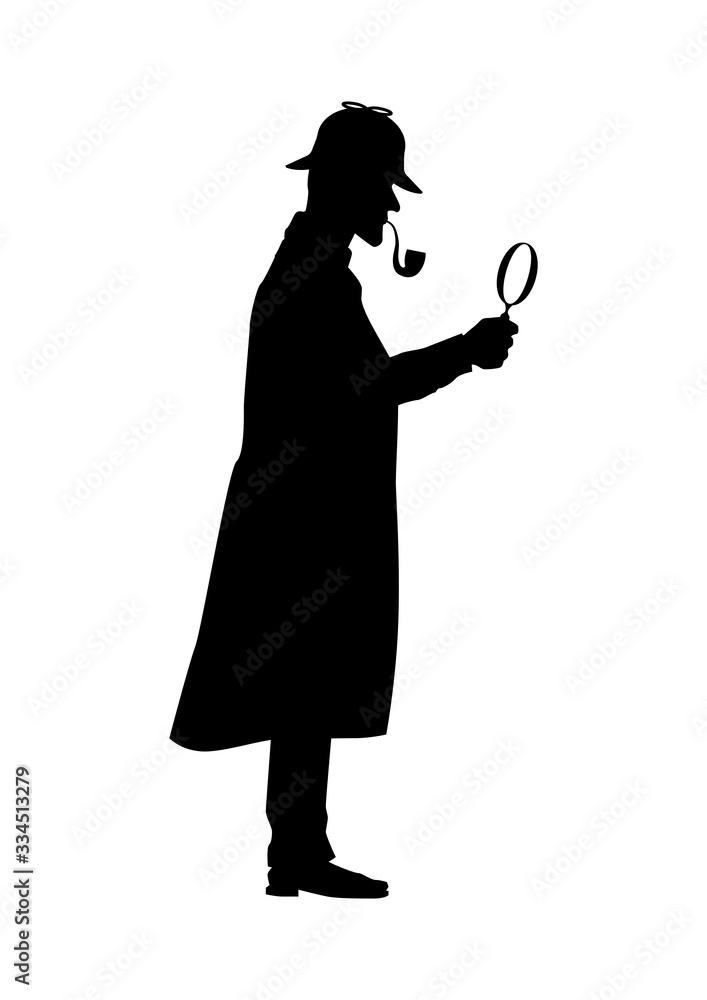 Detektiv Silhouette Lupe Detektiv Silhouette Vektoren – Lade