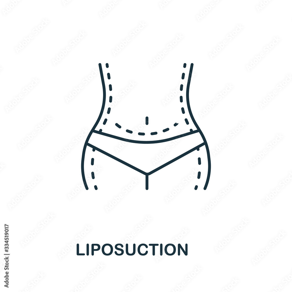 Liposuction icon from plastic surgery collection. Simple line element ...