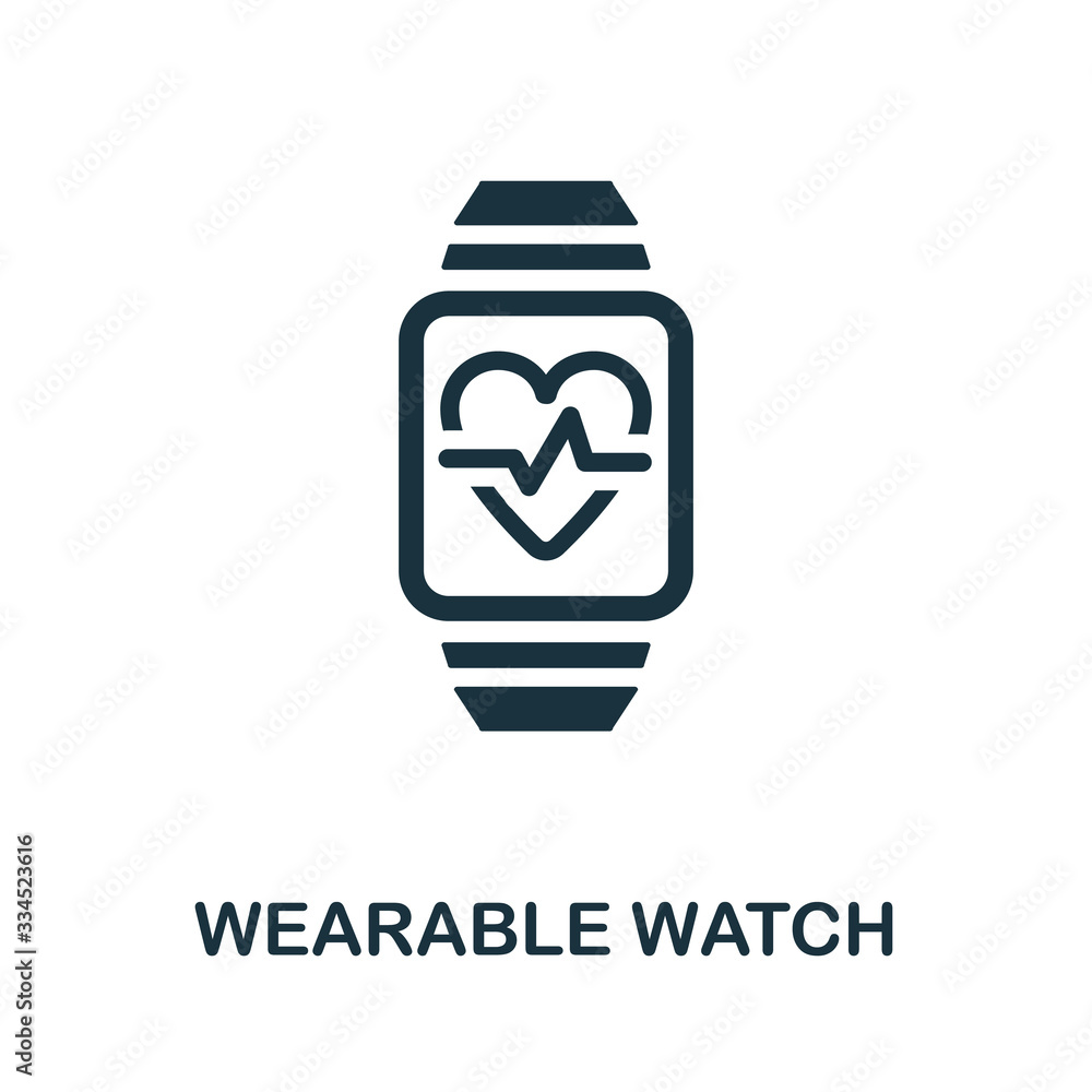Wearable Watch icon. Simple element from digital healthcare collection ...