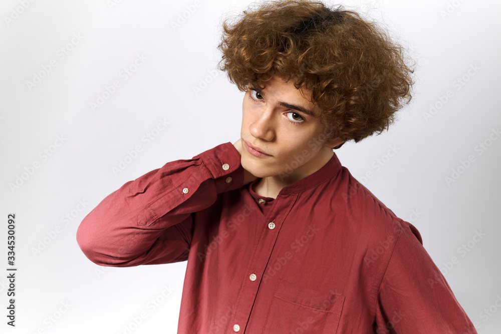 Human facial expressions and body language. Picture of attractive male ...