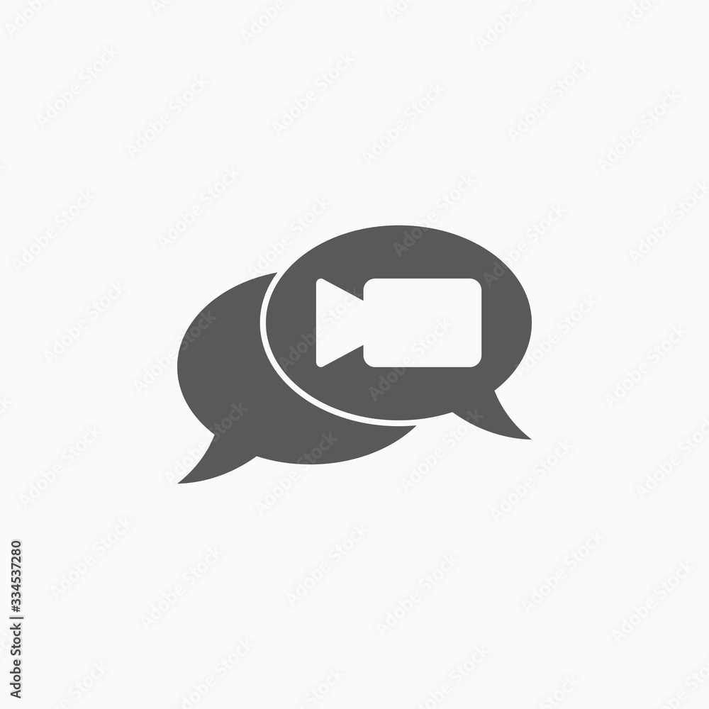 video chat icon, video call vector Stock Vector | Adobe Stock