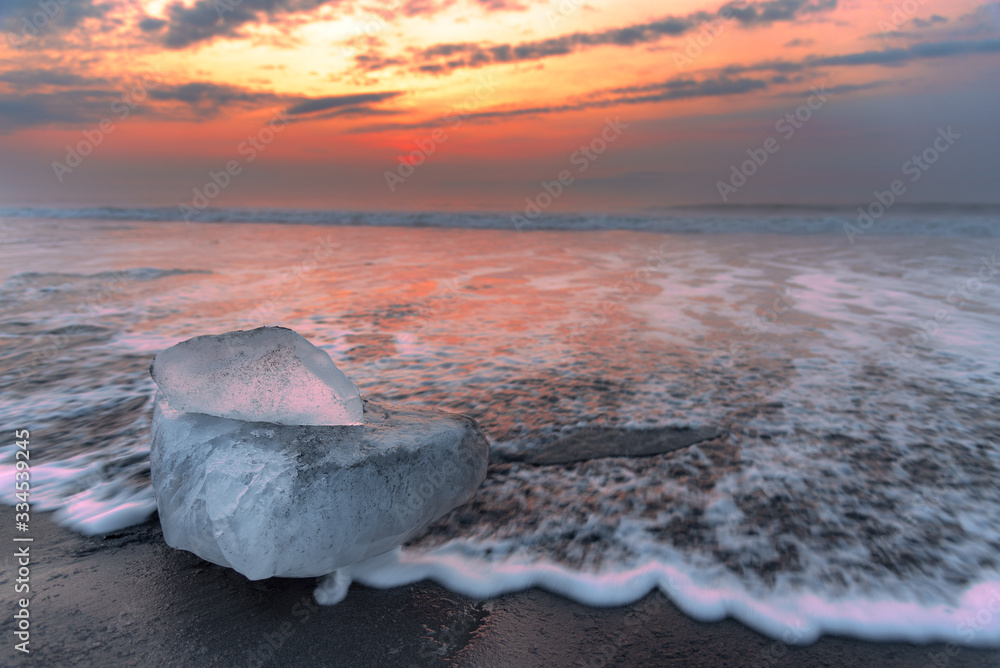 Dream destination travel landscape, Jewelry ice beach at Otsu Beach in ...